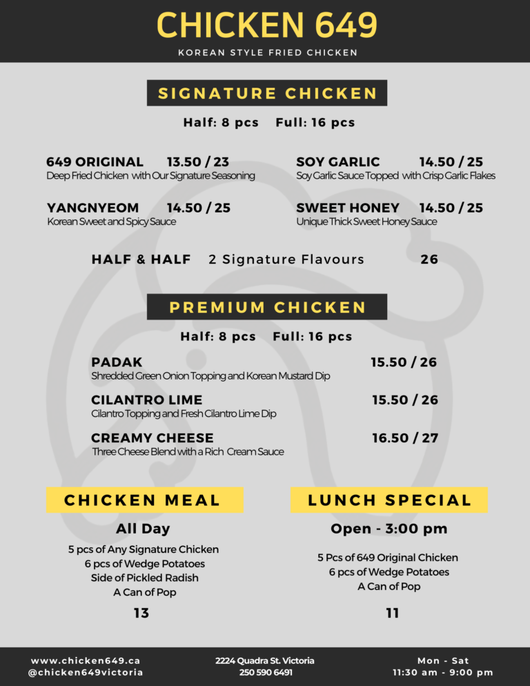 Chicken 649 – Authentic Korean Fried Chicken, Victoria BC